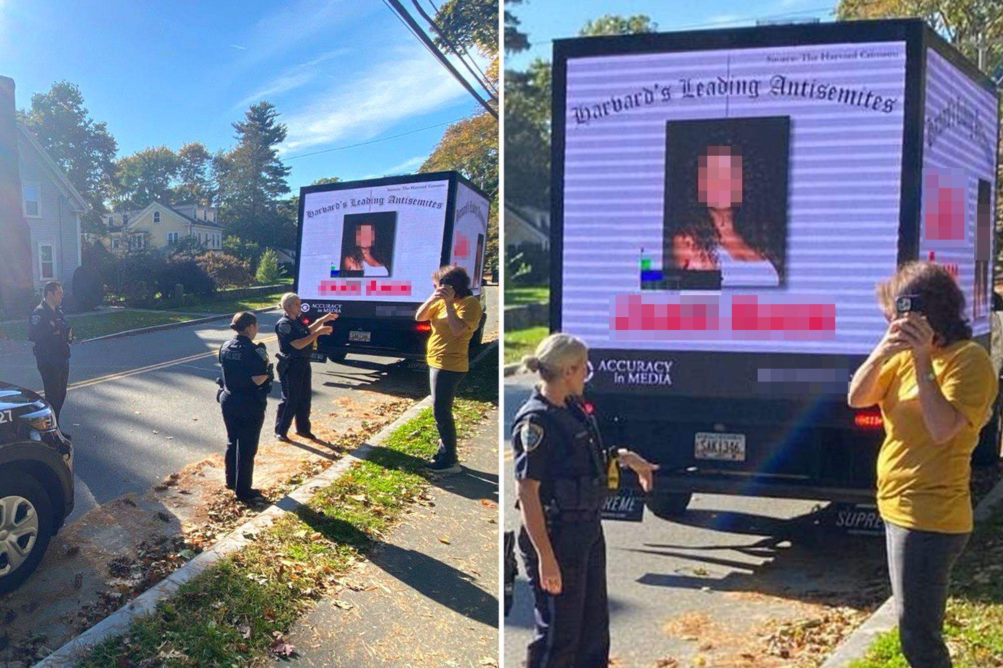 Harvard ‘doxxing truck’ parks outside homes of students who blamed ... Harvard ‘doxxing truck’ parks outside homes of students who blamed ...