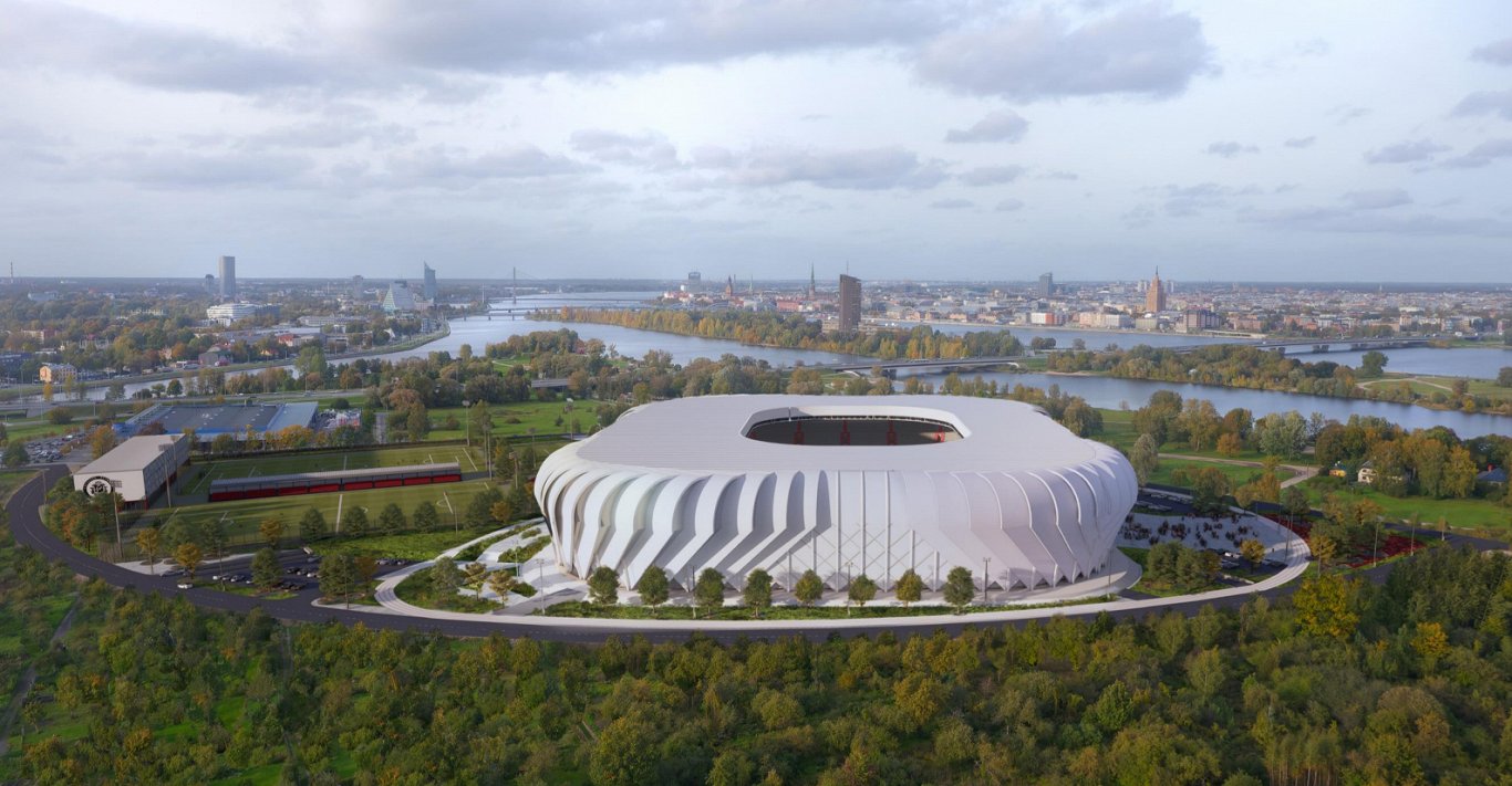 Rīga mulls football stadium on Lucavsala island